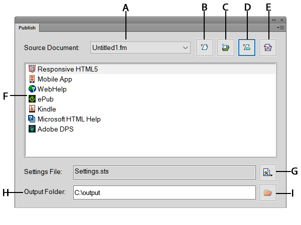 Generate output using the default publish settings