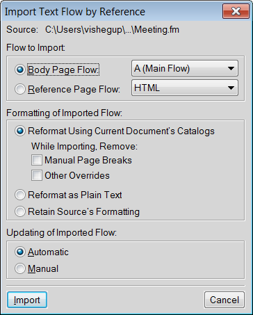 Import text into structured documents