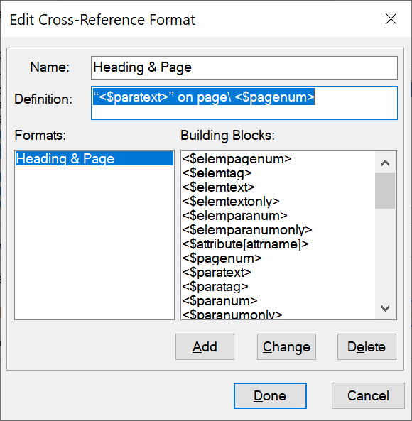 Manage Cross References